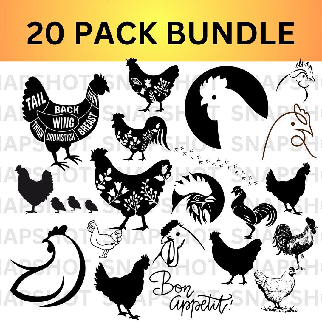 Svg de pollo paquete de svg de pollo svg de pollo divertido - Etsy México