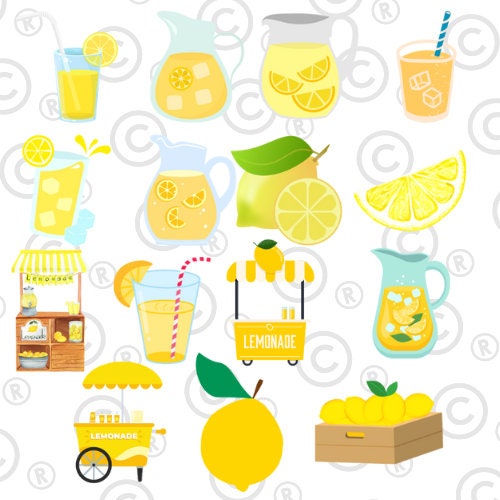 Lemonade Clipart Lemonade Stand Clip Art Set, Lemons, Drinks, Lemonade ...