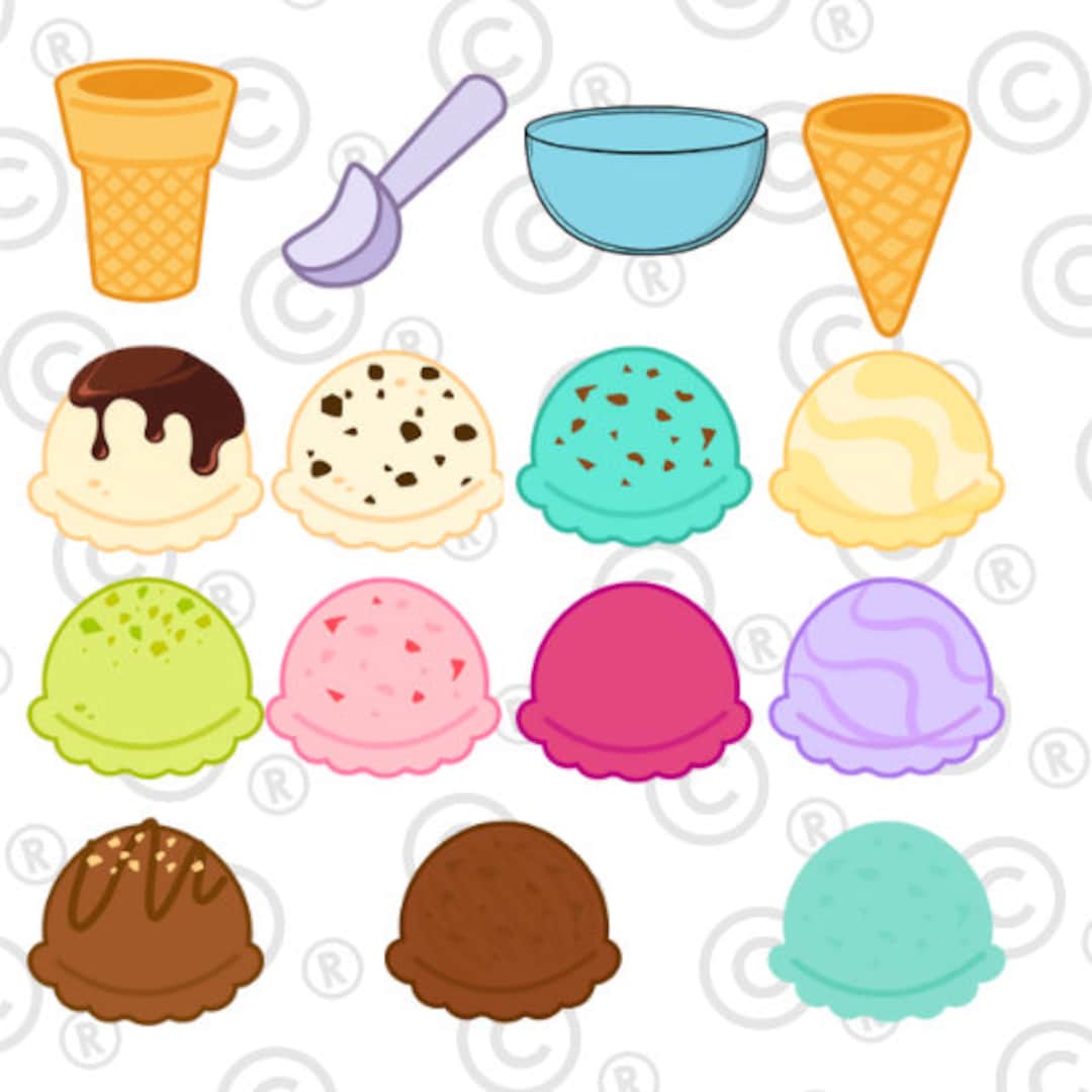 Ice Cream Builder Clipart Build Your Own Ice Cream, Clipart Set, DIY ...