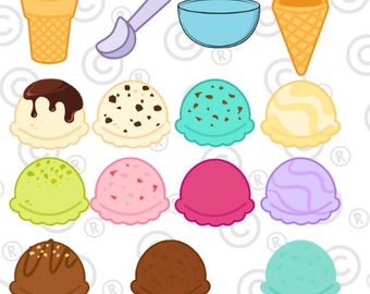 Ice Cream Builder Clipart Build Your Own Ice Cream, Clipart Set, DIY ...