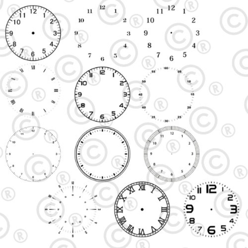 CLOCK FACE SVG Bundle, Clock Face Clipart, Clock Face Svg for Cricut ...