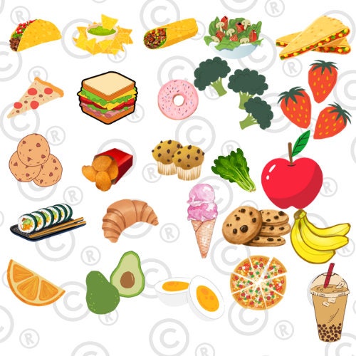 Food Icons Clip Art Hand Drawn Clipart, Foodie Icons, Food ...