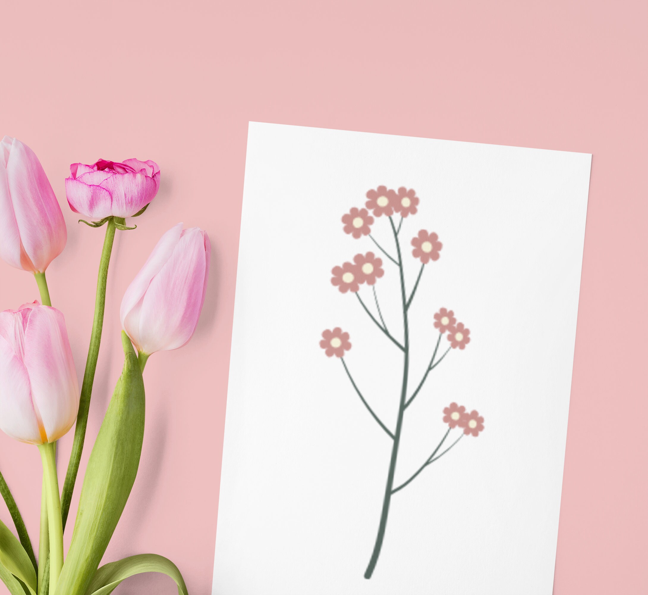 Flowers Clipart Set, Colorful Floral, Sublimation, Flowers PNG, Cute ...