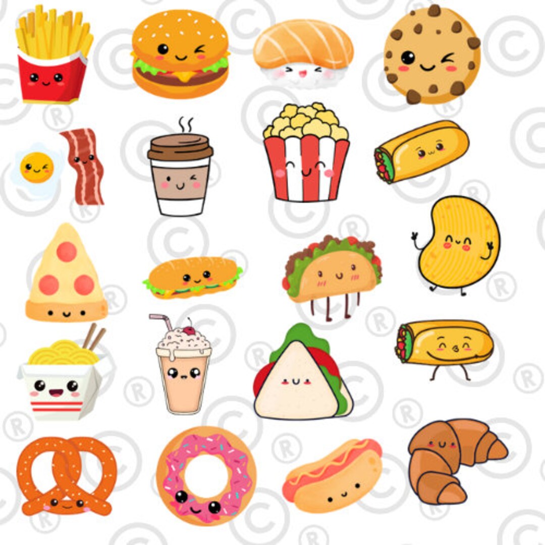 Kawaii Junk Food Clipart Cute Fast Food Download Kawaii Design Download ...