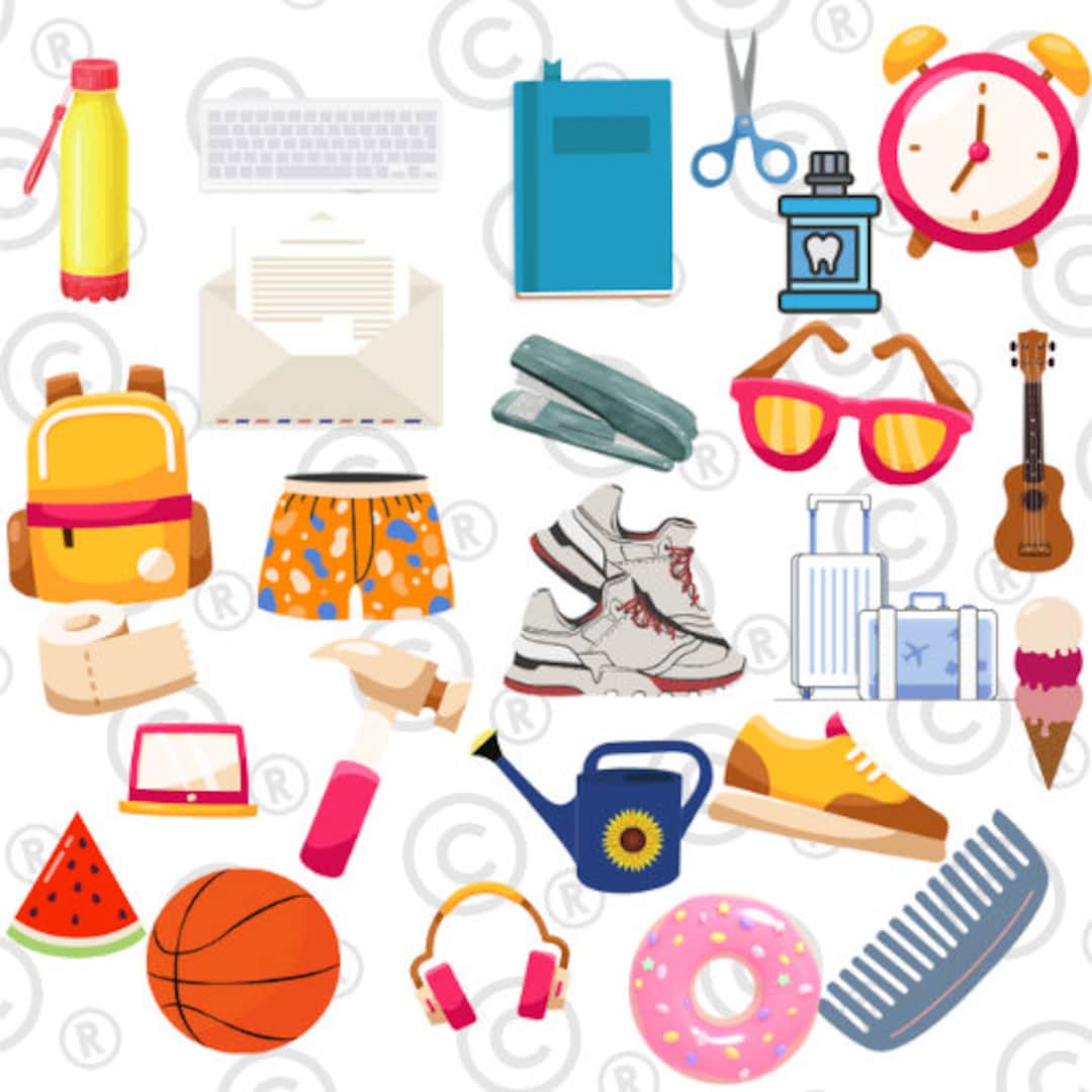 Everyday Items Clipart Set Clipart for Planner Stickers, Chores Clip ...