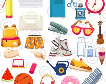 Everyday Items Clipart Set Clipart for Planner Stickers, Chores Clip ...