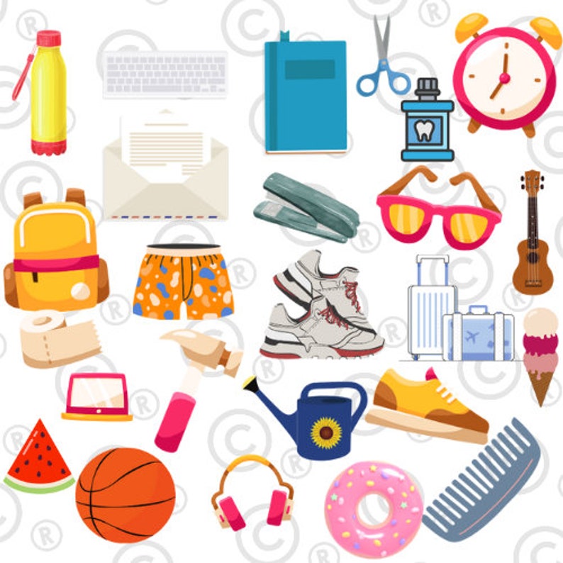 Everyday Items Clipart Set Clipart for Planner Stickers, Chores Clip ... Everyday Items Clipart Set Clipart for Planner Stickers, Chores Clip ...