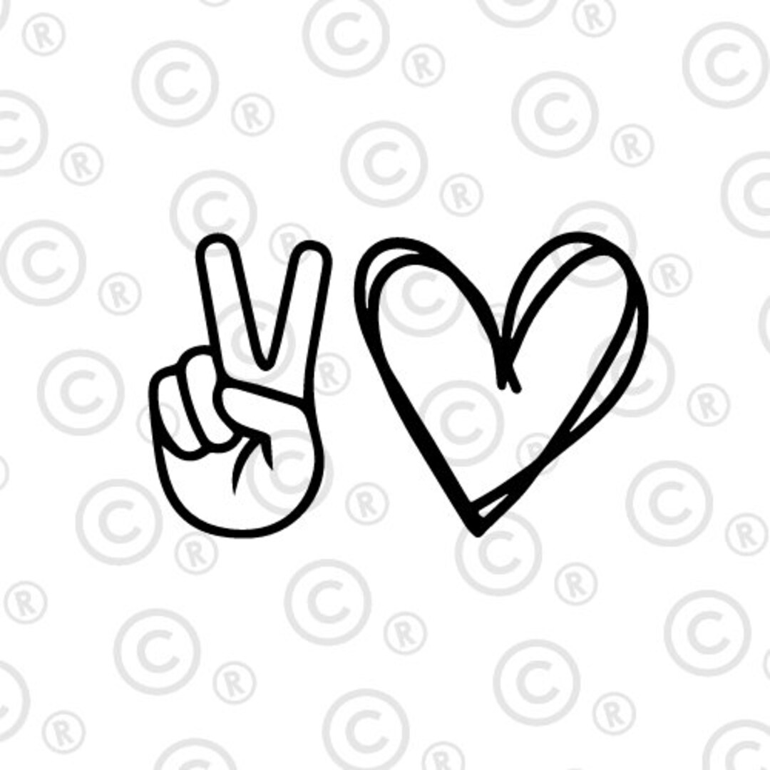 Peace and Love Instant Digital Download Svg, Png, Dxf, and Eps Files ...