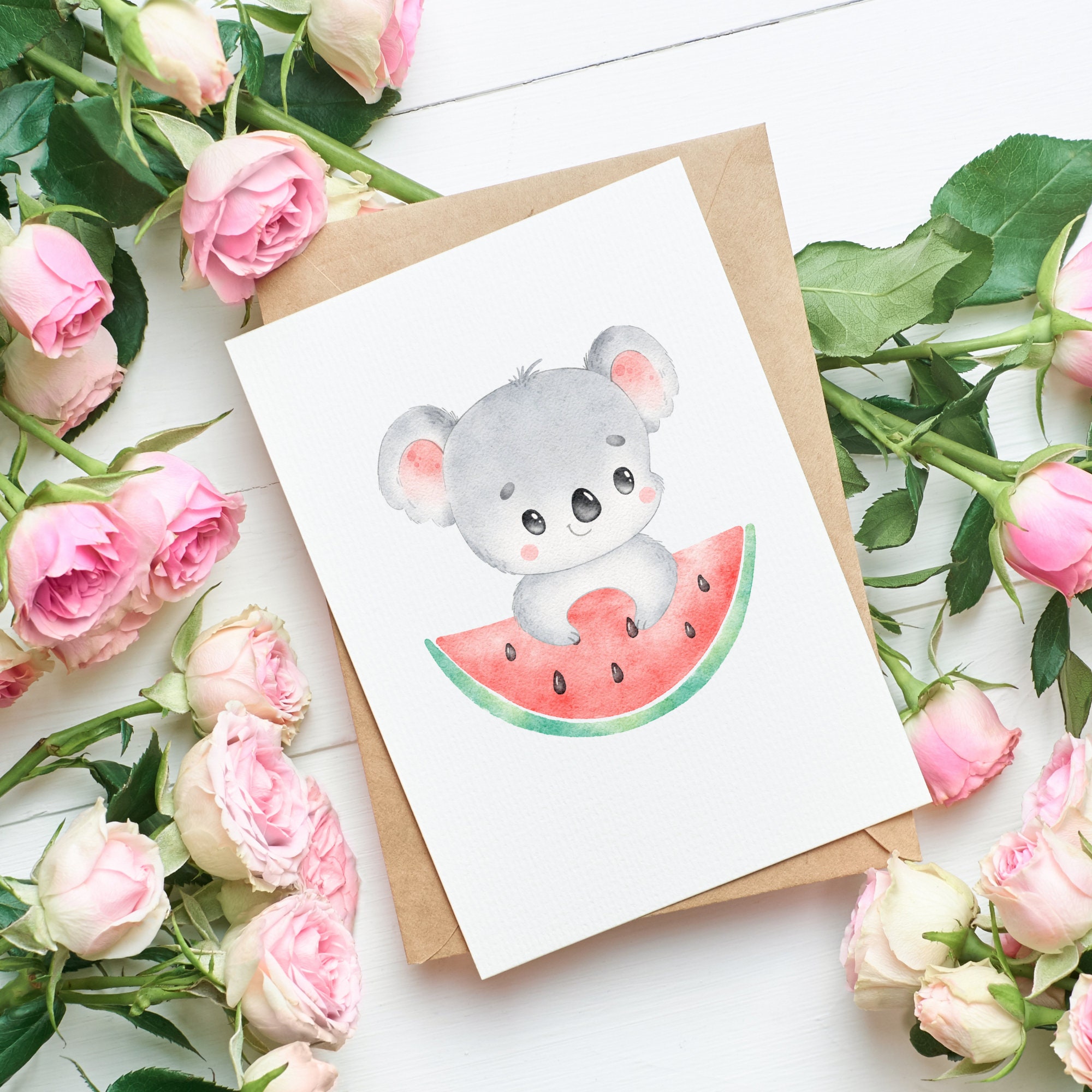 Watercolor Clipart, Greetings Card, Animals Clipart, Baby Shower ...