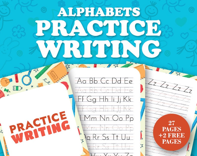 Preschool Kindergarten Alphabet Writing Downloadable and Printable, Kid ...