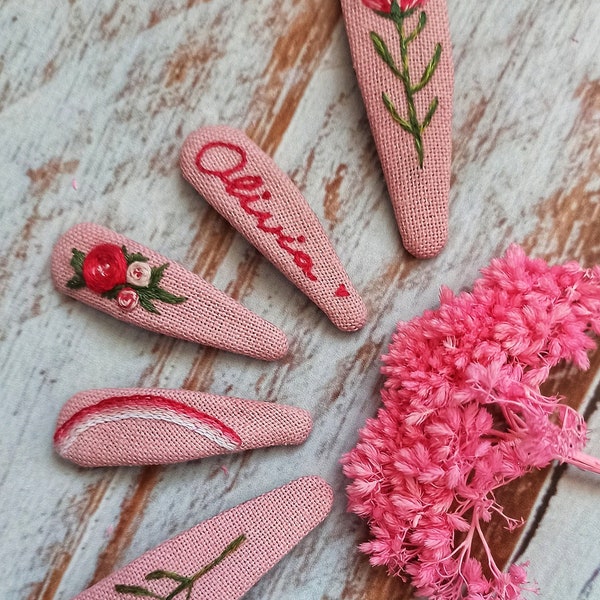 Embroidery Hair Clip - Etsy