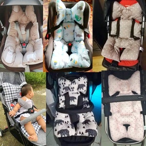 Soft Stroller Pad 100% Cotton Pushchair Pad Liner Mat Carseat Chair ...