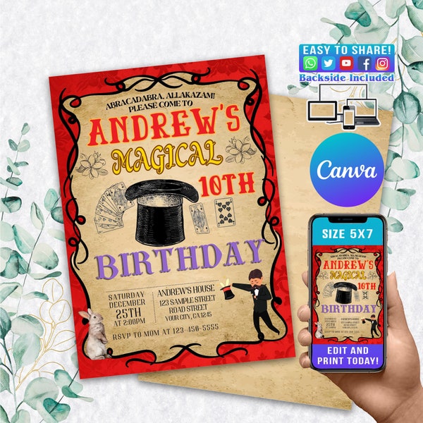 Magic Mixie Birthday Invitation - Etsy