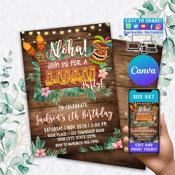 Aloha Invitation - Etsy