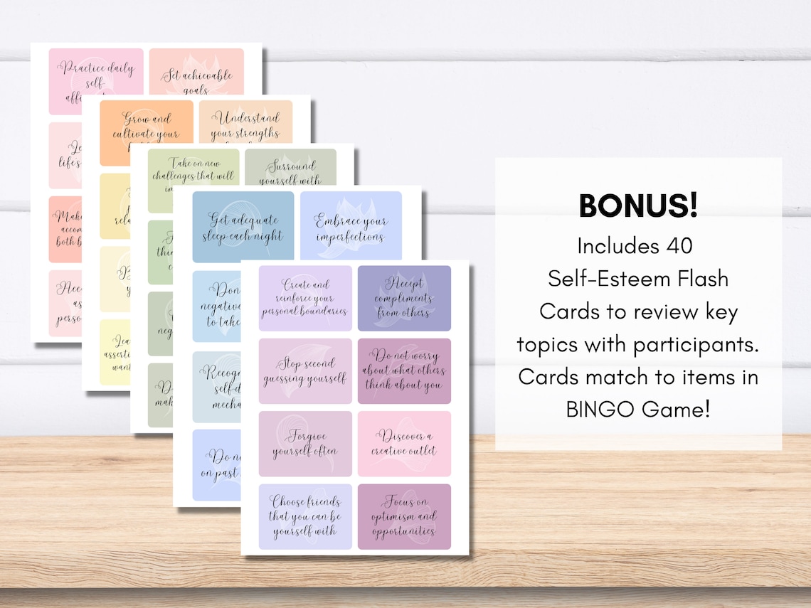 Self-esteem BINGO Game Kit Mental Health Game Counselor - Etsy