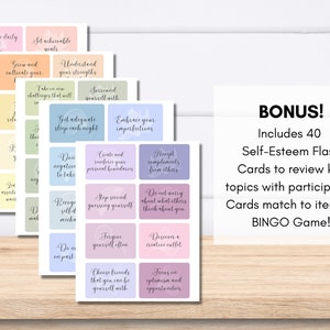 Self-esteem BINGO Game Kit, Mental Health Game, Counselor Activity ...