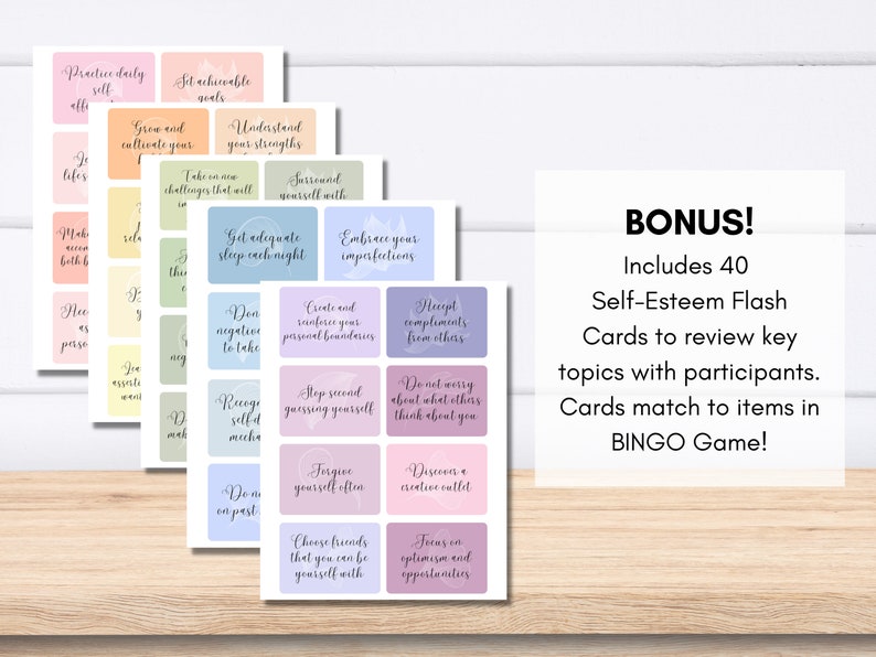 Self-esteem BINGO Game Kit, Mental Health Game, Counselor Activity ...