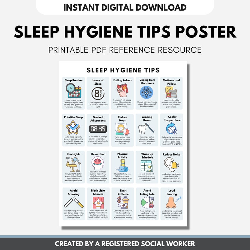 Sleep Hygiene Prints - Etsy UK