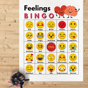 Feelings BINGO Game Kit, Children Social Emotional Learning Activity ...