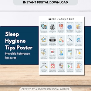 Sleep Hygiene Poster, Sleep Wellness Handout, Sleep Tips Checklist ...