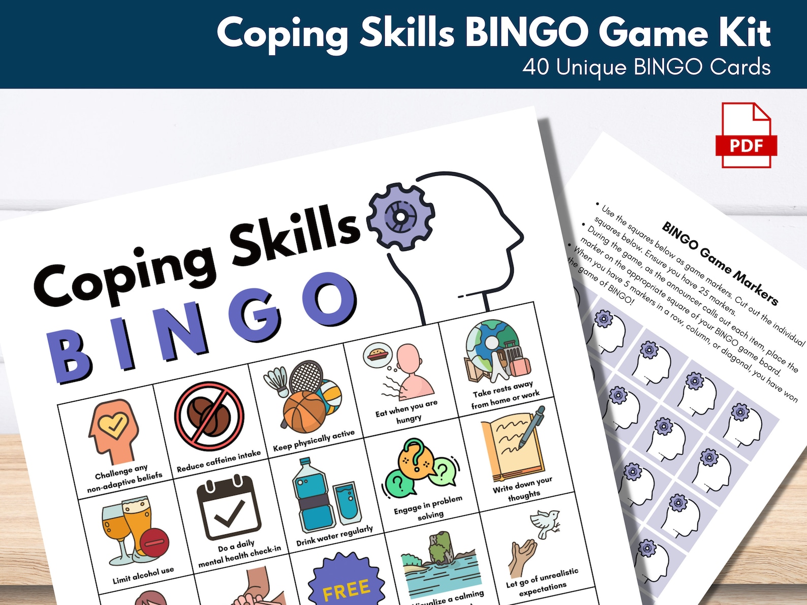 Coping Skills BINGO Game Kit Mental Health Classroom - Etsy Canada