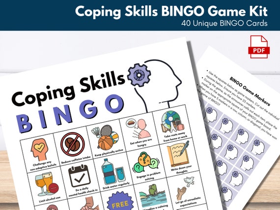 Coping Skills BINGO Game Kit Mental Health Classroom - Etsy