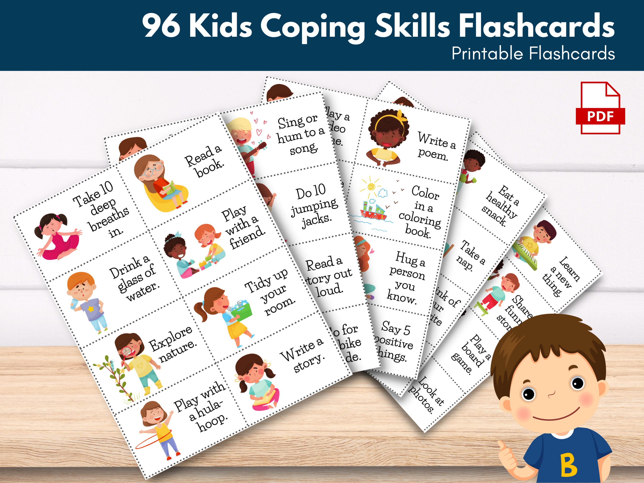 96 Coping Skills Cards for Kids Activity Cards Social - Etsy UK