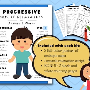 Progressive Muscle Relaxation (PMR) Worksheet for Kids, Calm Down ...