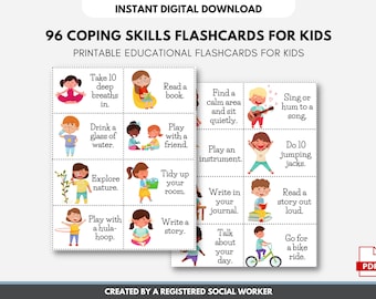 100 Coping Skills Cards for Kids & Teens | Printable SEL Calm Corner ...
