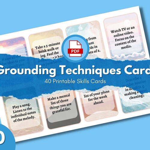 40 Grounding Flash Cards Anxiety Coping Skills Panic - Etsy Canada