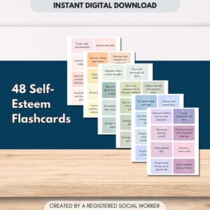 Self Esteem Flashcards, Confidence Affirmations, Positive Self-talk ...