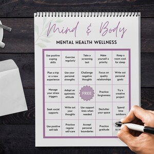 Mental Health BINGO Game Kit, Wellness Activity, Self-care Learning ...