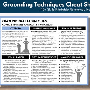 Grounding Techniques Cheat Sheet Coping Strategies Anxiety - Etsy Canada