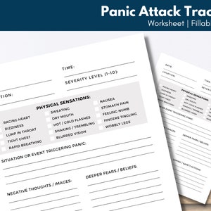 Panic Attack Journal Log Panic Disorder Worksheet CBT - Etsy