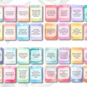 Depression Coping Statement Cards, Positive Affirmations, Grounding ...