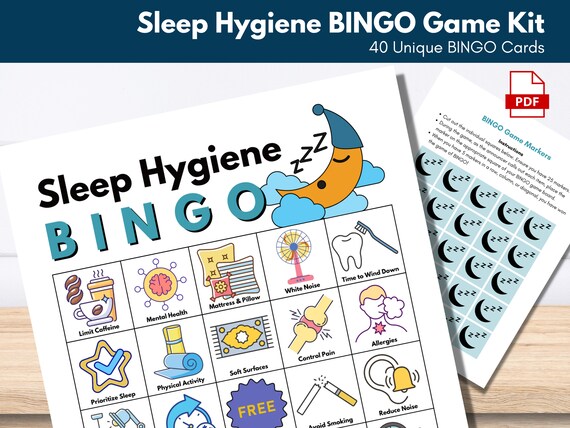 Sleep Wellness BINGO Game Cards Mental Health Sleep Hygiene - Etsy