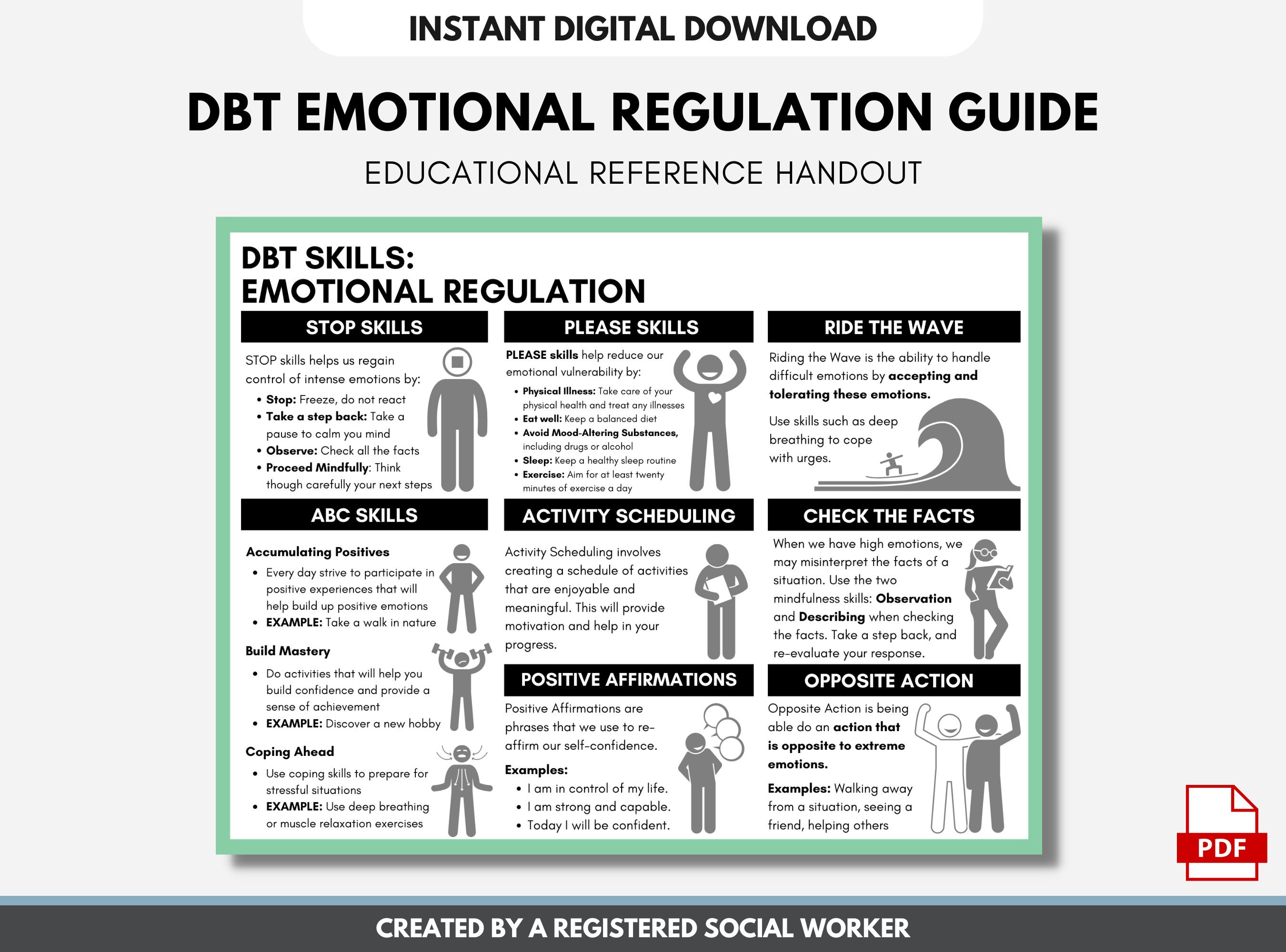 Dbt Emotion Regulation Worksheets Wise Mind: DBT Skill | Worksheet