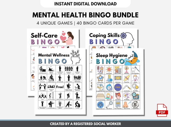 Self-esteem BINGO Game Kit, Mental Health Game, Counselor Activity ...