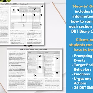 DBT Diary Card, Dialectical Behavior Therapy, Skills Tracker Worksheet ...