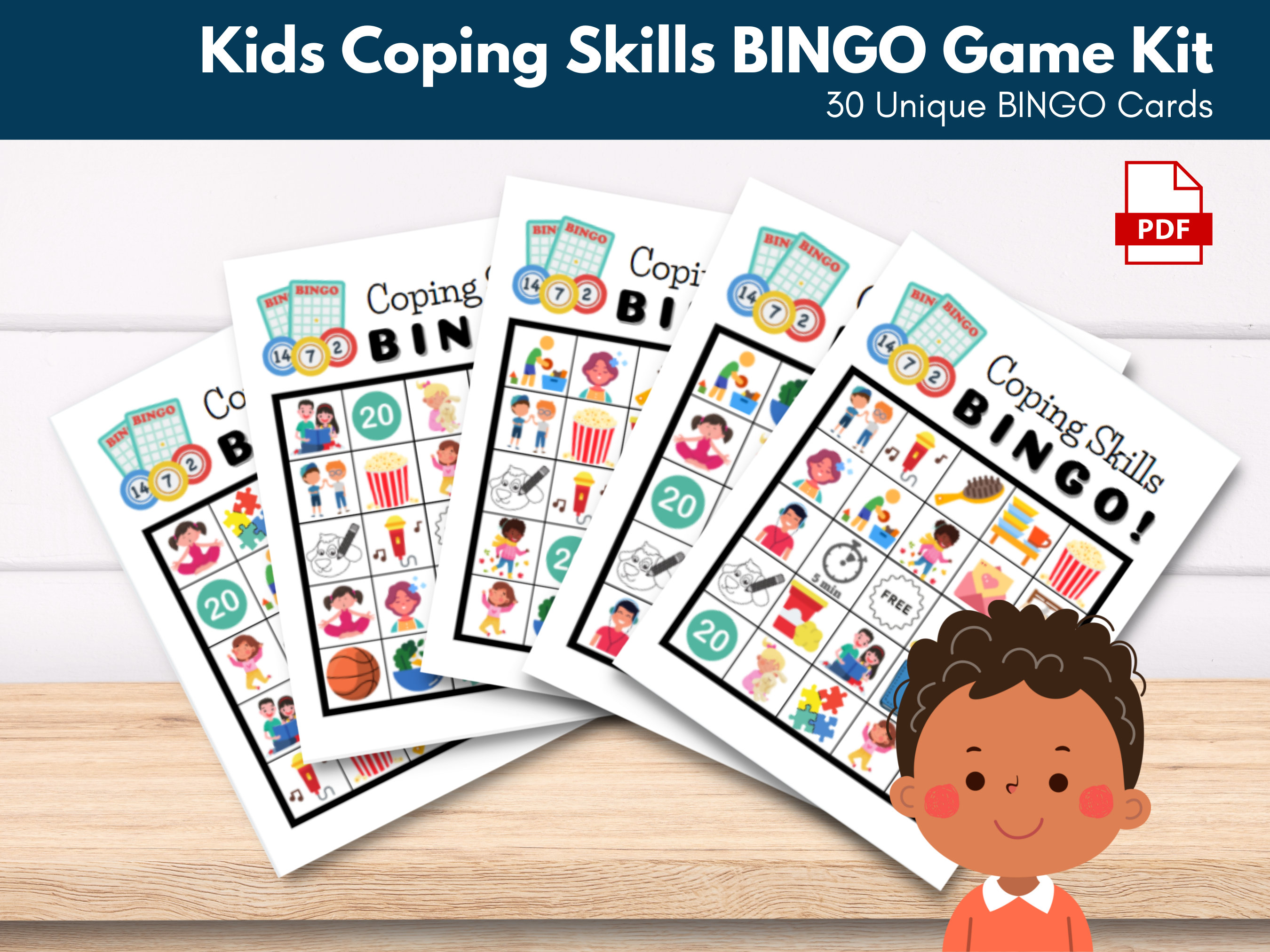 Coping Skills BINGO Game Activity Cards for Kids Calming - Etsy Canada