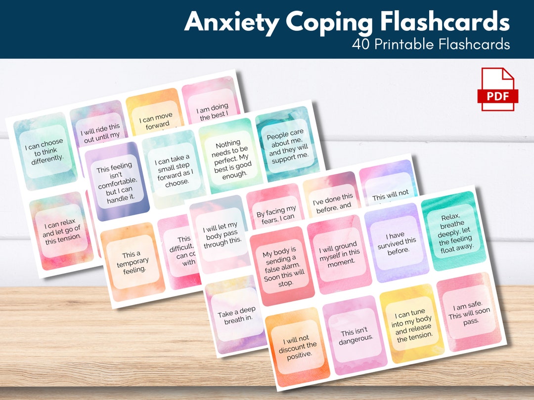 40 Anxiety Coping Cards Calming Affirmations Stress Relief - Etsy