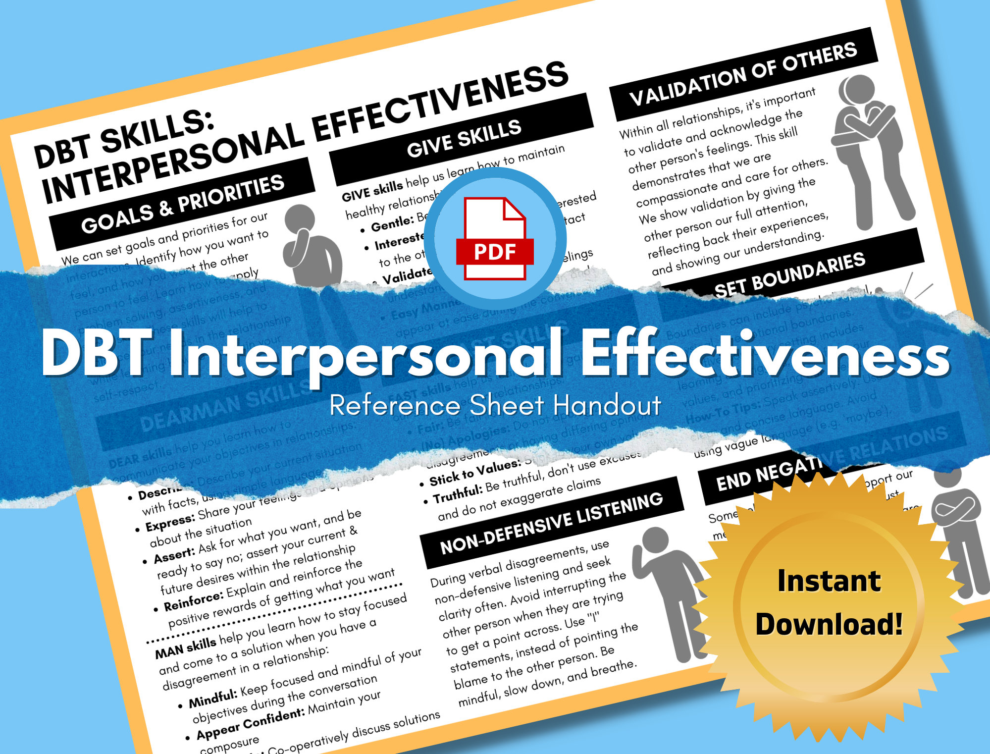 DBT Interpersonal Effectiveness Skills Worksheet Handout - Etsy Canada