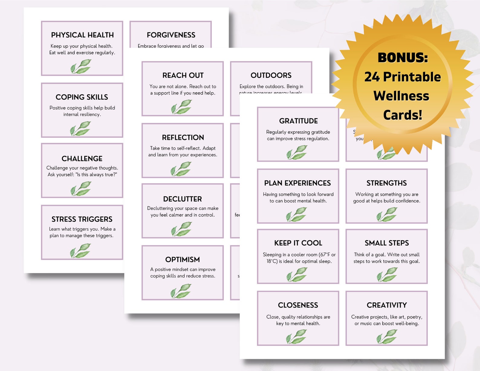 Mental Health BINGO Game Kit, Wellness Activity, Self-care Learning ...