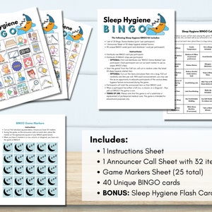Sleep Wellness BINGO Game Cards, Mental Health, Sleep Hygiene ...