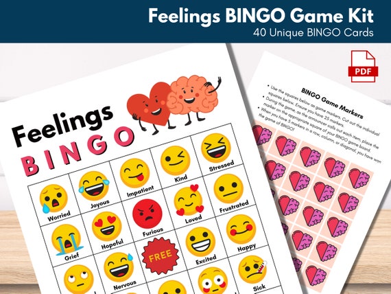 Feelings BINGO Game Kit Children Social Emotional Learning - Etsy