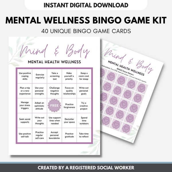 Mental Health Bingo - Etsy