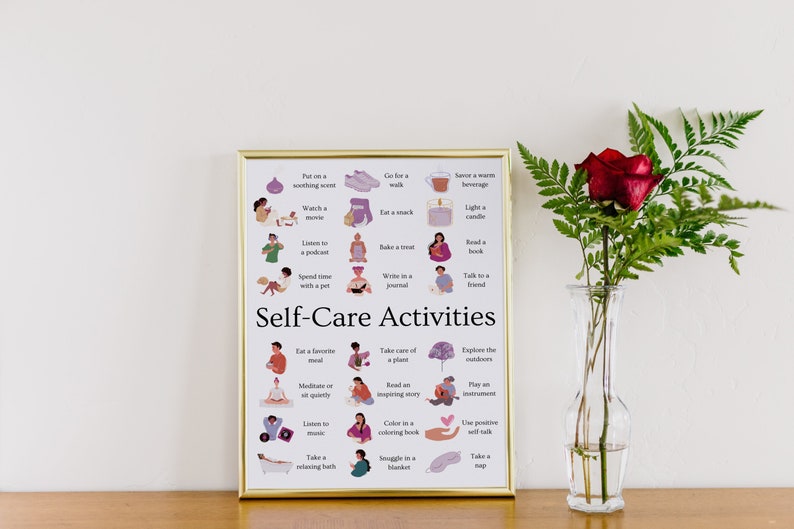 Self-care Handout Poster Mental Health Wellness Activities - Etsy Canada