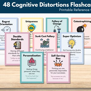 48 Cognitive Distortions Flashcards Cognitive Behavioral - Etsy