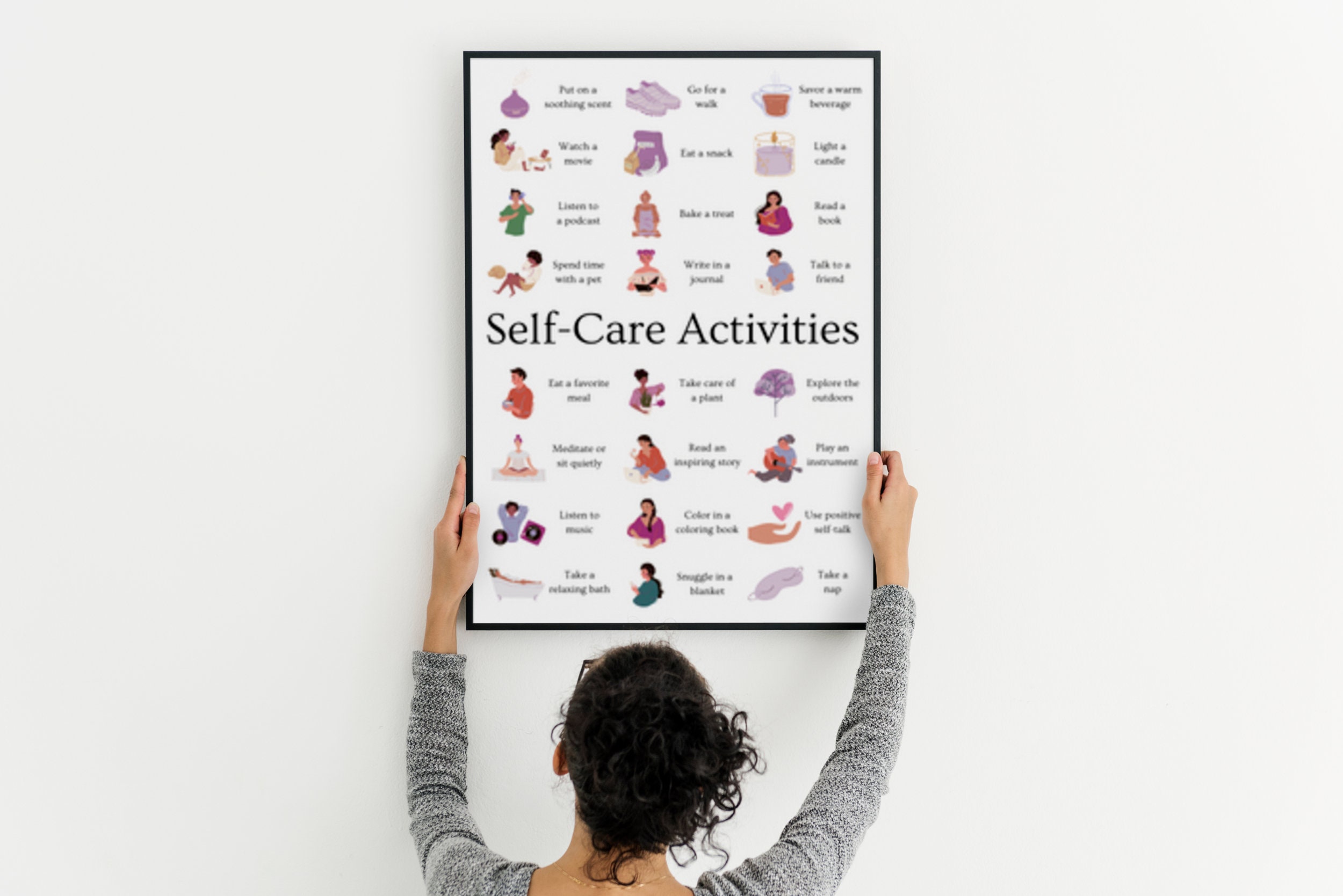 Self-care Activities Poster: Mental Health & Wellness (digital ...