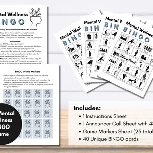 Mental Health BINGO Game Bundle, Includes 4 Games: Self-care, Coping ...